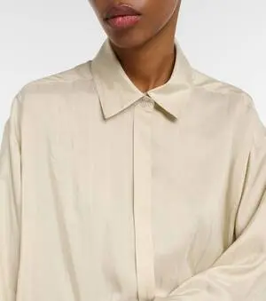 THE ROW Nomoon Jacquard Silk Poplin Shirt