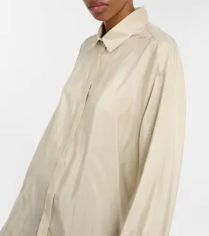 THE ROW Nomoon Jacquard Silk Poplin Shirt