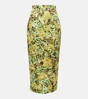 EMILIA WICKSTEAD Lorelei Floral Twill Pencil Skirt - Multicoloured