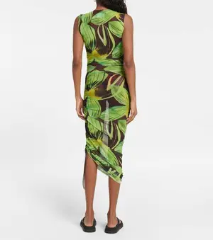 LOUISA BALLOU Heatwave Printed Mesh Midi Dress - Multicoloured