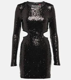 Staud Dolce Sequined Minidress - Black