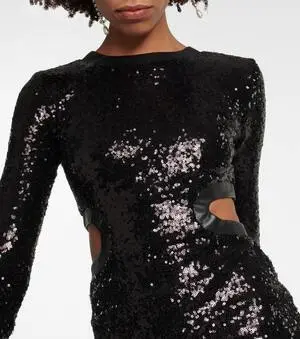 Staud Dolce Sequined Minidress - Black