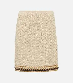 Tory Burch Crochet Cotton-blend Miniskirt - White