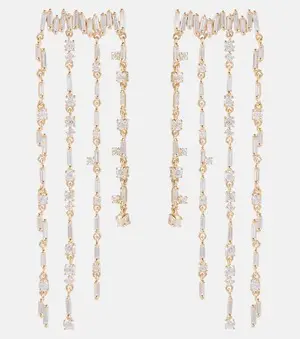 SUZANNE KALAN 18kt Fringe Earrings With Diamonds - Gold