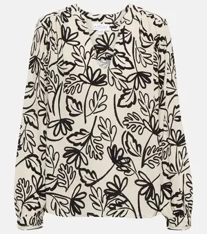 Velvet By Graham & Spencer Printed Crepe Blouse