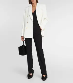 Khaite River Shearling-trimmed Mesh Pumps