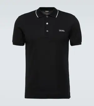 Zegna Cotton-blend Polo Shirt - Black