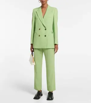 BLAZÉ MILANO High-rise Straight Virgin Wool Pants