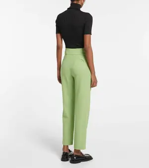 BLAZÉ MILANO High-rise Straight Virgin Wool Pants