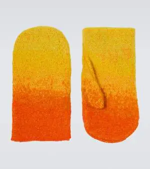 ERL ERL Gradient Mohair-Blend Mittens Orange