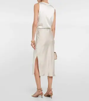 Brunello Cucinelli Satin Midi Skirt