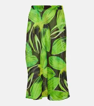 LOUISA BALLOU Printed Midi Skirt - Multicoloured