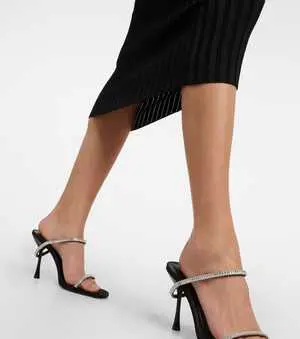Galvan Rhea Metallic-knit Midi Dress