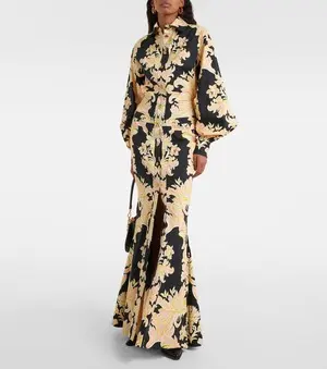 Etro Printed Cotton-blend Maxi Shirt Dress