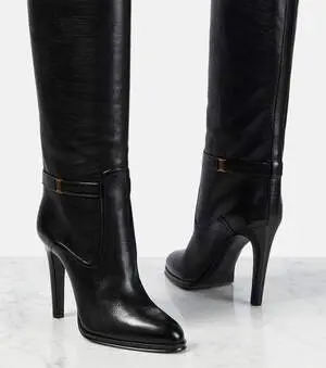 Saint Laurent Diane 105 Leather Knee-high Boots