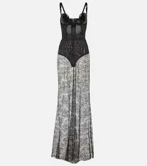 Nensi Dojaka Sheer Evening Dresses