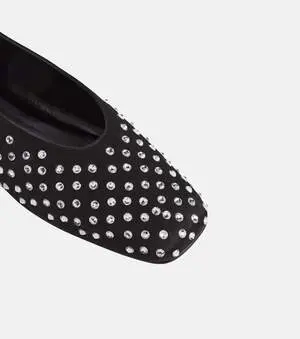 Magda Butrym Embellished Satin Ballet Flats - Black