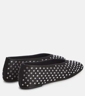 Magda Butrym Embellished Satin Ballet Flats - Black