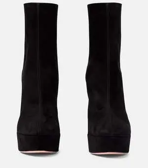 AQUAZZURA Saint Honore 120 Suede Platform Ankle Boots