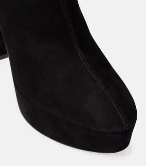 AQUAZZURA Saint Honore 120 Suede Platform Ankle Boots