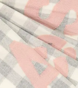 Acne Studios Logo Checked Wool-blend Scarf