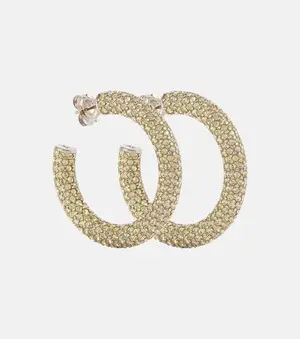 Amina Muaddi Cameron Medium Hoop Earrings - Metallic