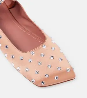 Amina Muaddi Ane Crystal-embellished Ballet Flats