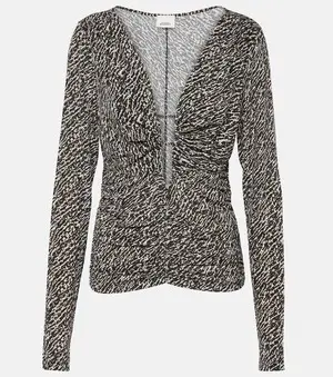 Isabel Marant Étoile Laura Printed Ruched Jersey Top - Multicoloured