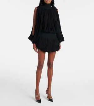 Alaïa Fringed Wool Miniskirt