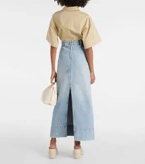 Sportmax Piave Denim Maxi Skirt