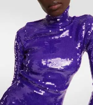 LAQUAN SMITH Sequined Turtleneck Top