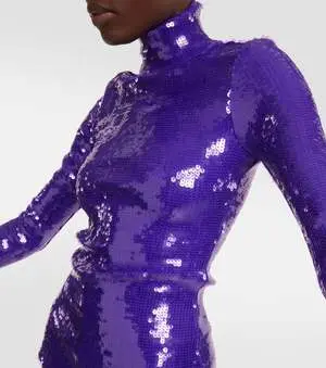 LAQUAN SMITH Sequined Turtleneck Top