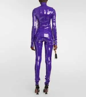 LAQUAN SMITH Sequined Turtleneck Top