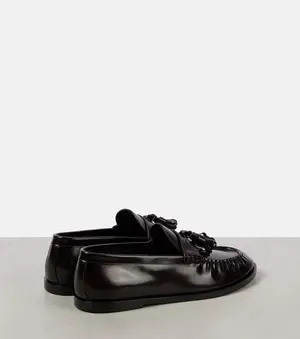 THE ROW Leather Penny Loafers - Brown