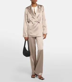 JOSEPH Joubert Silk Satin Jacket - Beige