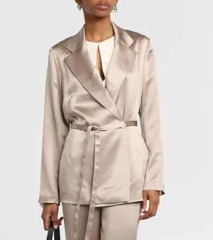 JOSEPH Joubert Silk Satin Jacket - Beige