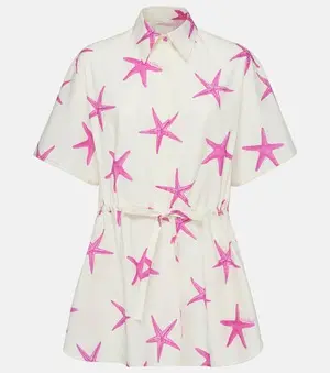 Valentino Garavani Starfish Cotton Poplin Minidress - White