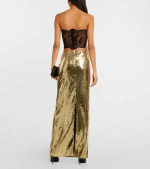 Dolce & Gabbana Sequined Maxi Skirt - Gold