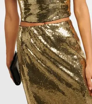 Dolce & Gabbana Sequined Maxi Skirt - Gold