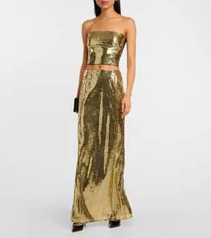 Dolce & Gabbana Sequined Maxi Skirt - Gold