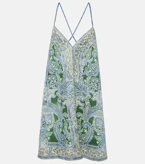 Zimmermann Ottie Swing Linen Minidress - Blue