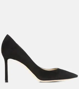 JIMMY CHOO Romy 85 Suede Pumps - Black