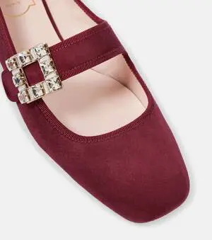 ROGER VIVIER Tres Vivier Babies Suede Mary Jane Flats