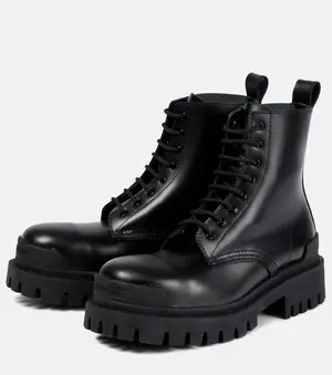 Balenciaga Strike Leather Ankle Boots