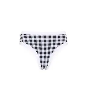 TROPIC OF C La Plage Gingham Bikini Bottom - White
