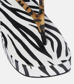 Amina Muaddi Jamie Printed Sandals
