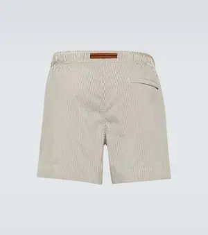 Zegna Striped Swim Trunks - White