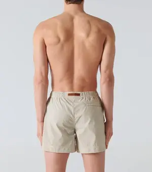 Zegna Striped Swim Trunks - White
