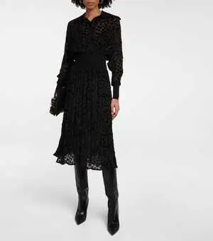 Tory Burch Velvet Devore Midi Dress