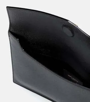 Saint Laurent Uptown Leather Clutch - Black